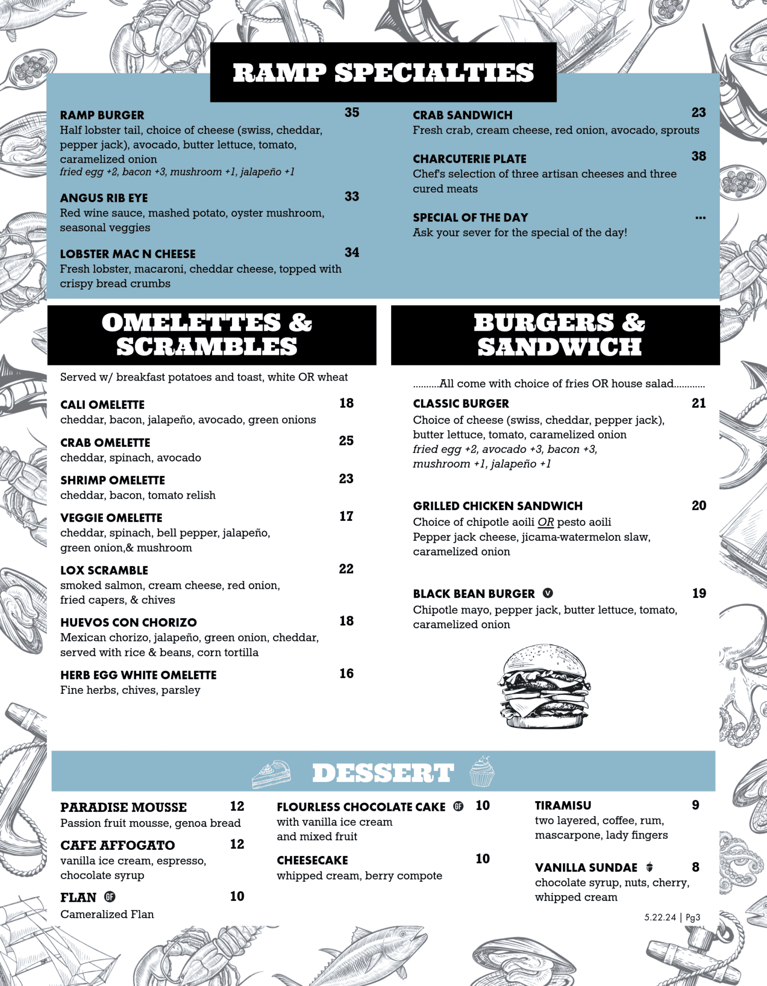 Menu - The Ramp Restaurant